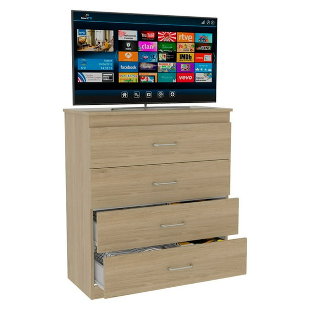 Mueble Habitación Cómoda 4 Cajones Excelsior Santino Rovere/Blanco ...