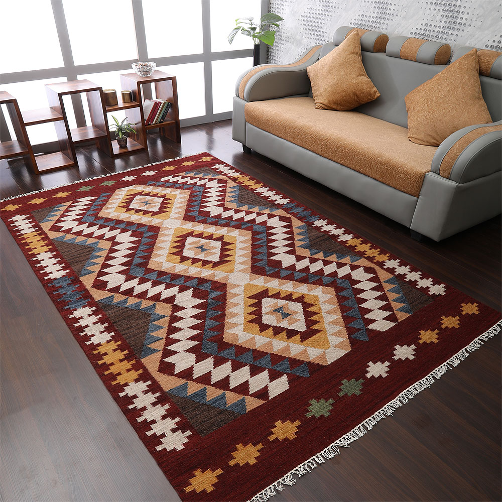 Rugsotic Carpets Hand Weave Kelim Woolen 5 X 8 Contemporary Area Rug Rugsotic Carpets Hand Weave Kelim Woolen 5 X 8 Contemporary Area Rug