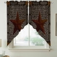 Country Star Swag Curtain Valance for Window 2 Panels Vintage Dark ...