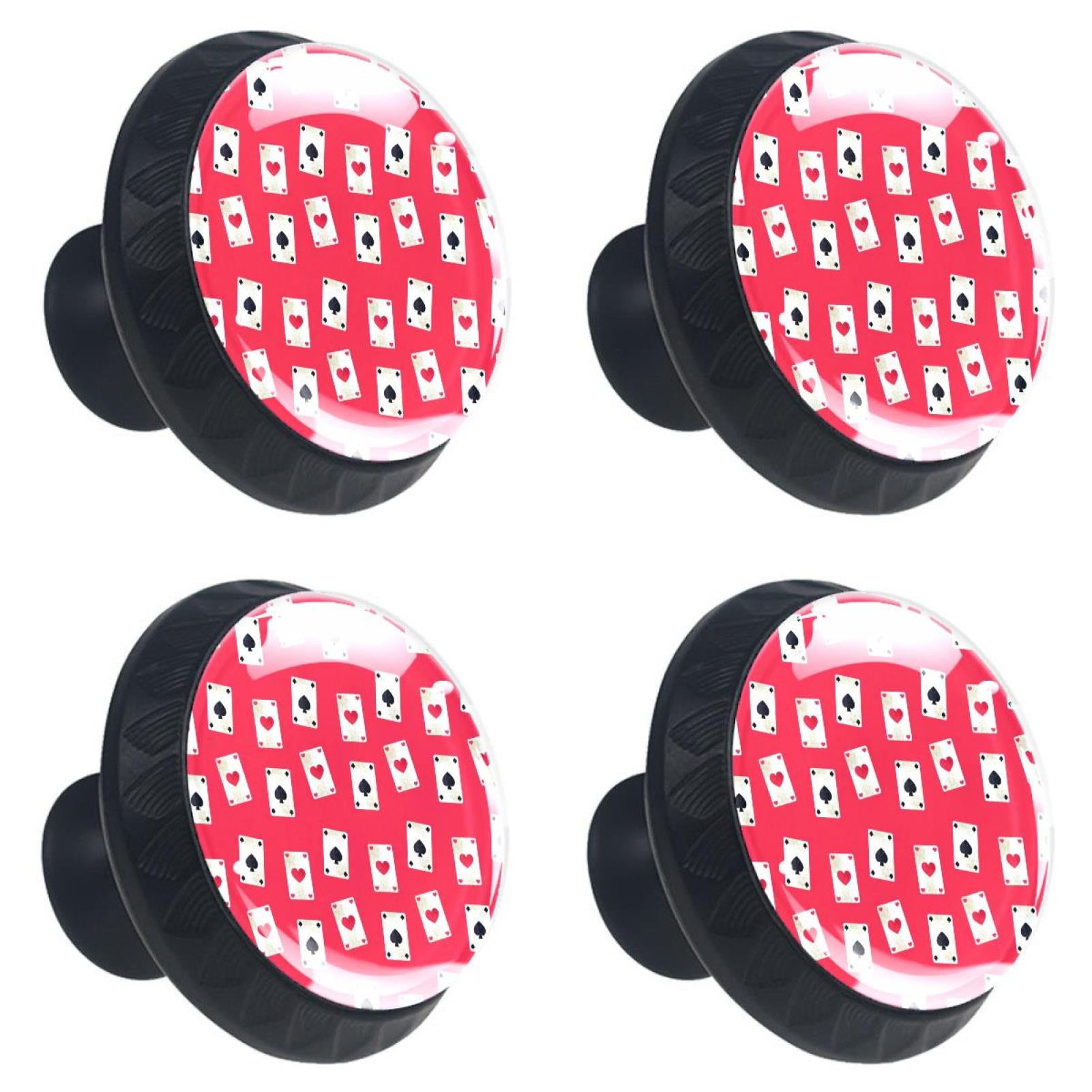 4 Pcs Playing Cards Pink Knobs for Kitchen Cabinet Cupboard Dresser ...