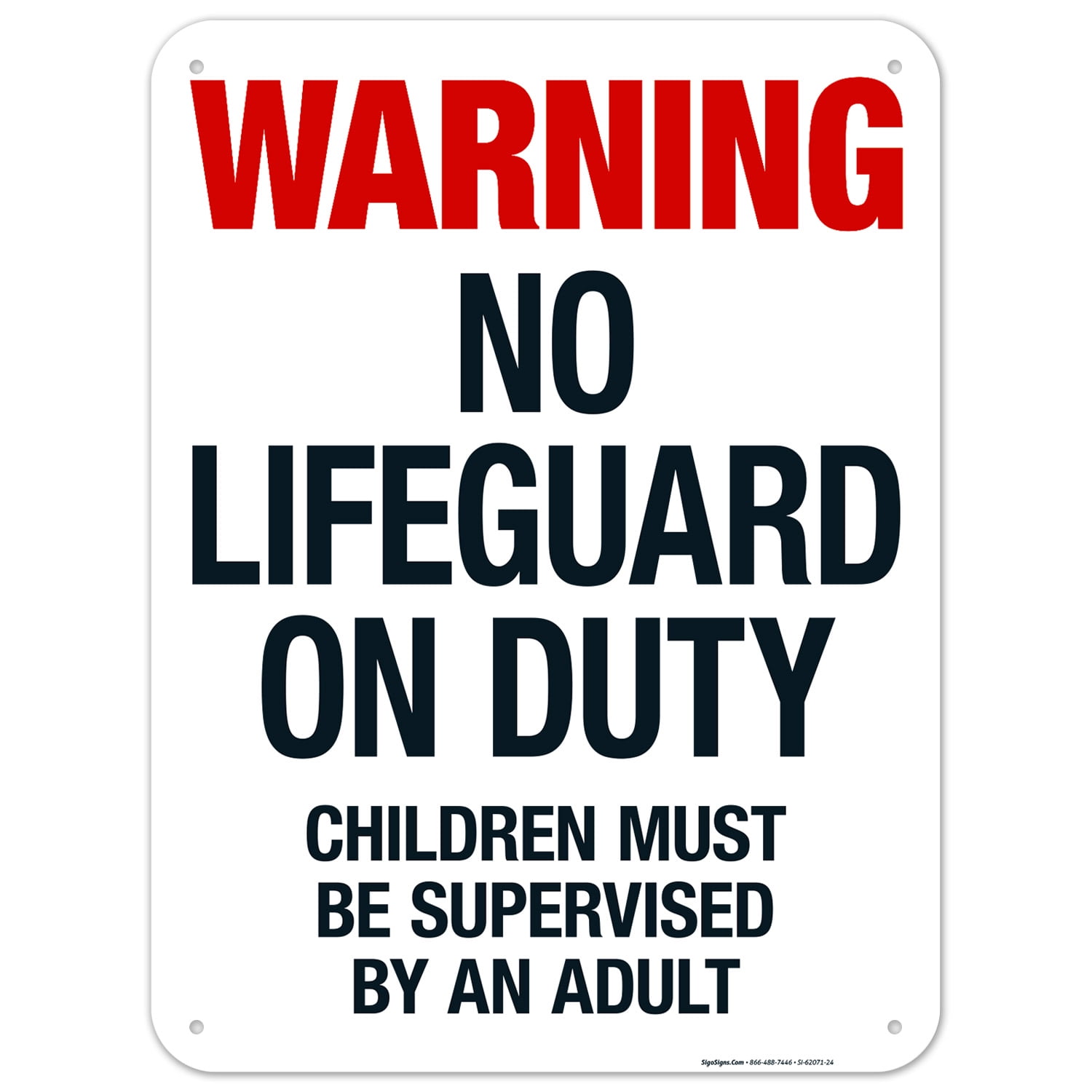 Maine Warning No Lifeguard On Duty Sign, Complies With State Of Maine ...