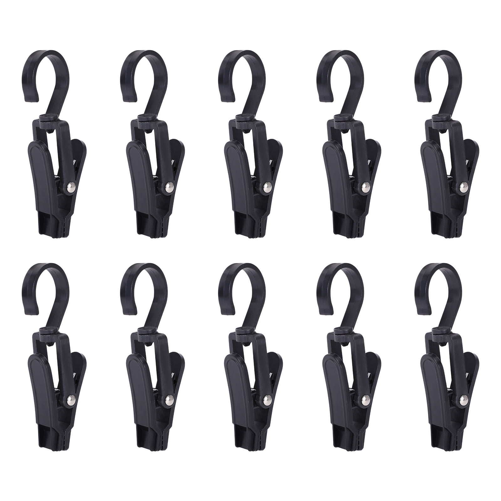 10pcs Swivel Hooks Laundry Hook Plastic Solid Clip 360° Rotating ...