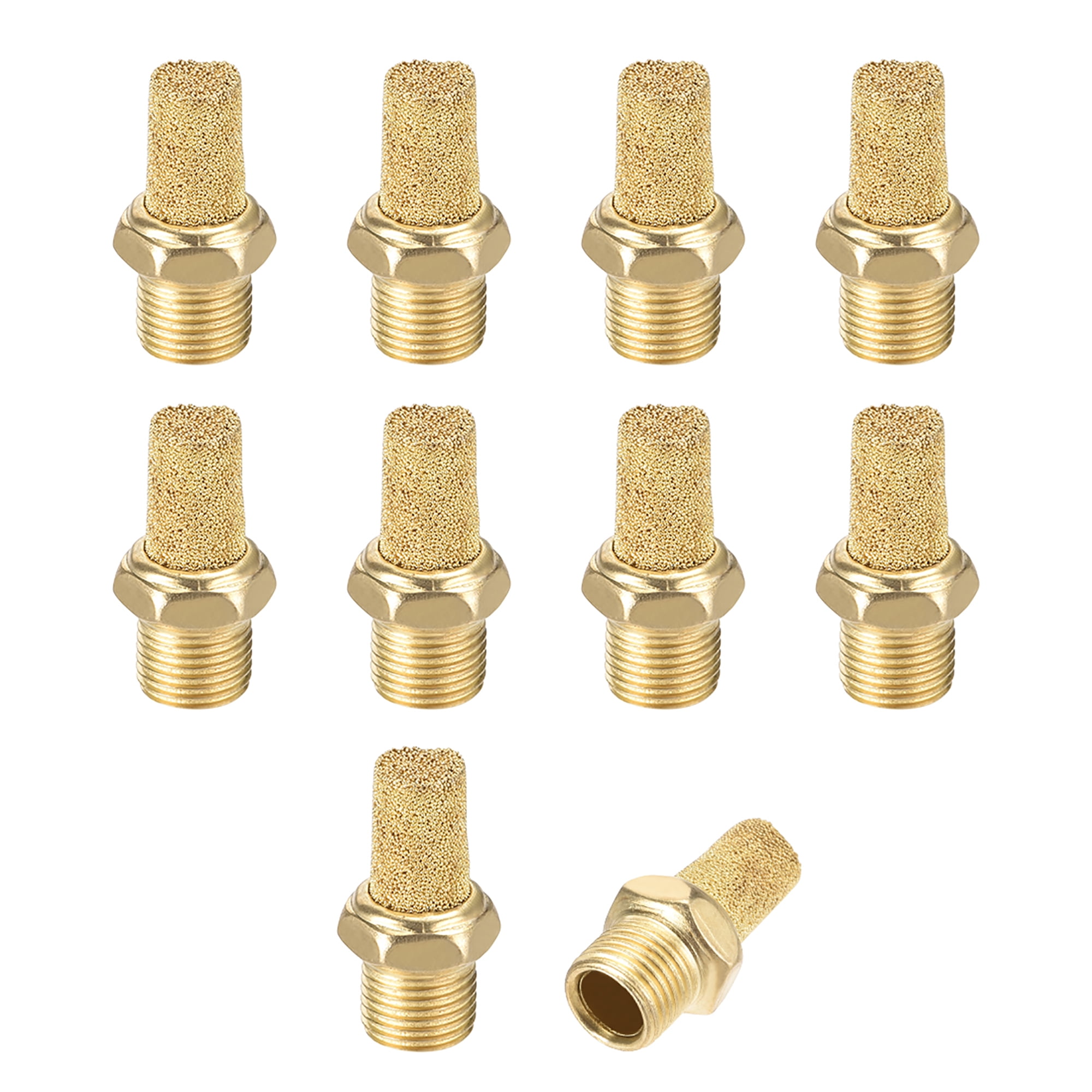 Brass Exhaust Muffler 1/8" PT Male Thread 15/32" Hex Sintered Air ...