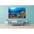 Affixzi Underwater Sea Life Wall Art Canvas Print: Turtle, Fish, Coral ...