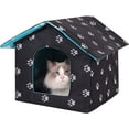 MKING, Outdoor Feral Cat House, Waterproof Insulated Black Rectangle ...