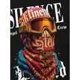 Black 3 Mens Crew Neck Graphic Tee With Bold Typography And Goggle Mask ...