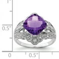 Primal Silver Sterling Silver Rhodium-plated Checker-cut Amethyst and ...