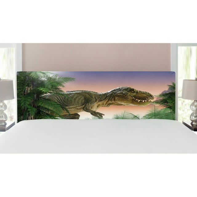Jurassic Headboard, Dinosaur in the Jungle Trees Forest Nature Woods ...