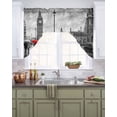 City Street Swag Curtains for Kitchen Big Ben London River Bus Bridge ...