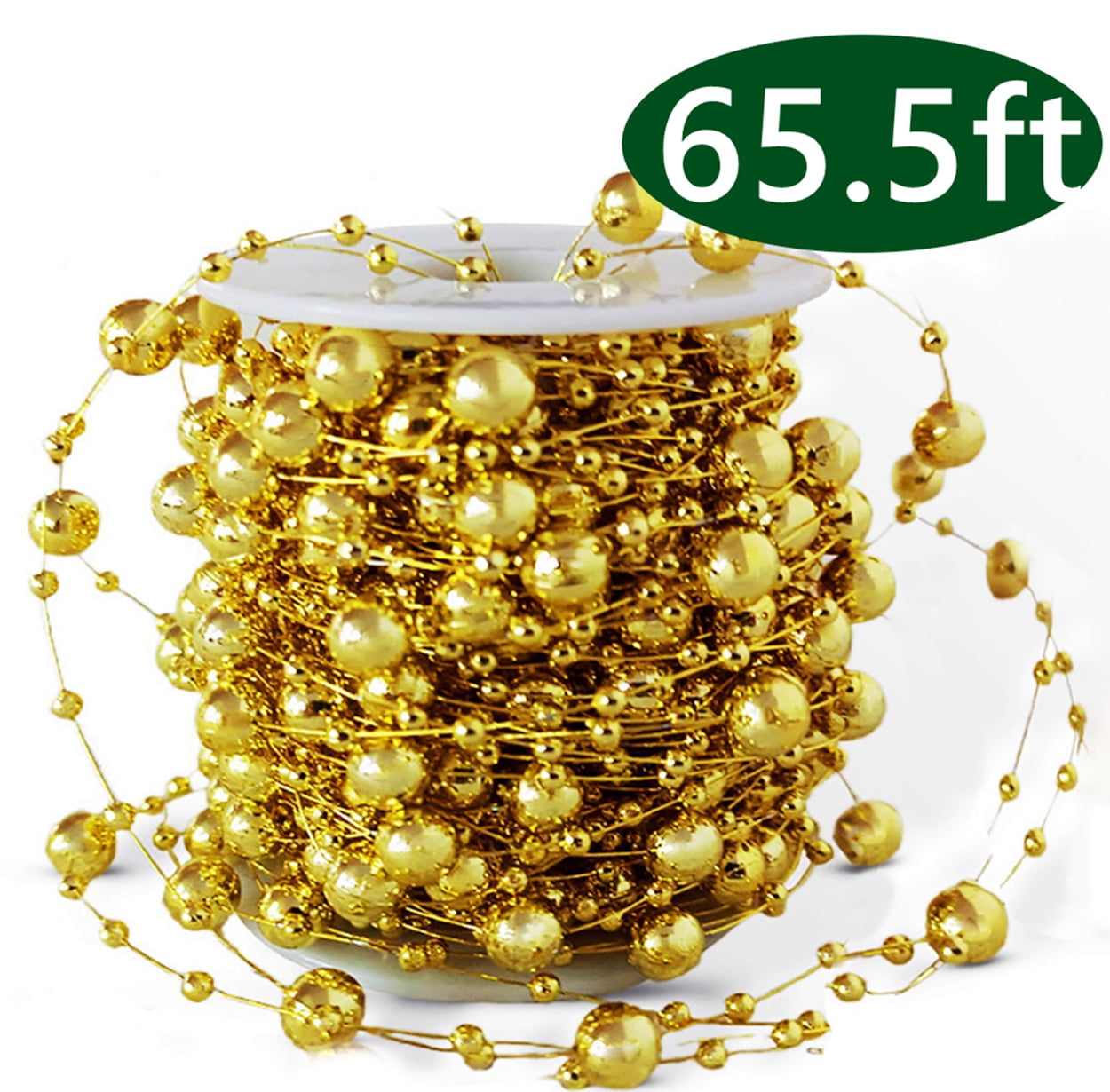 Christmas Tree Garland Decoration, Beads Garland Pearl Strands for ...