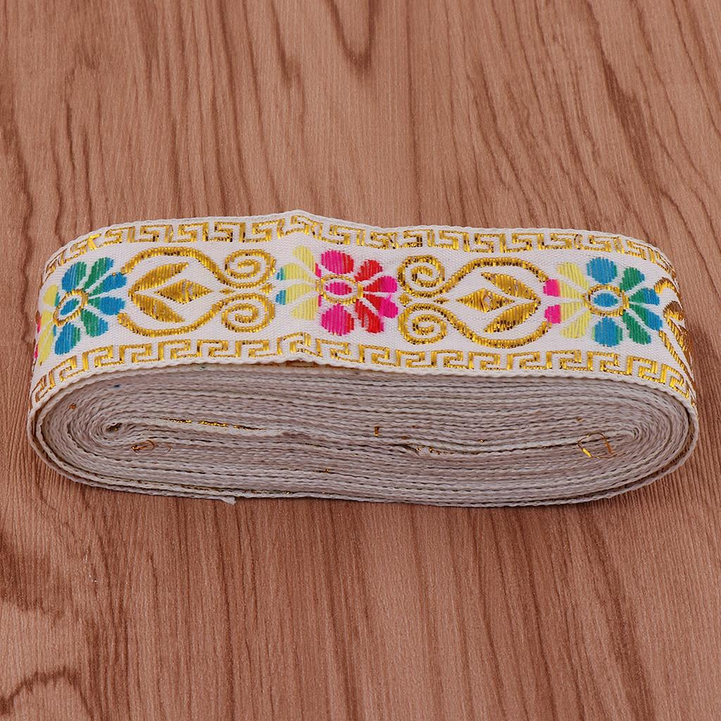7M (1.77inch Wide) Colorful Jacquard Fabric Ribbons Sewing Ribbon ...