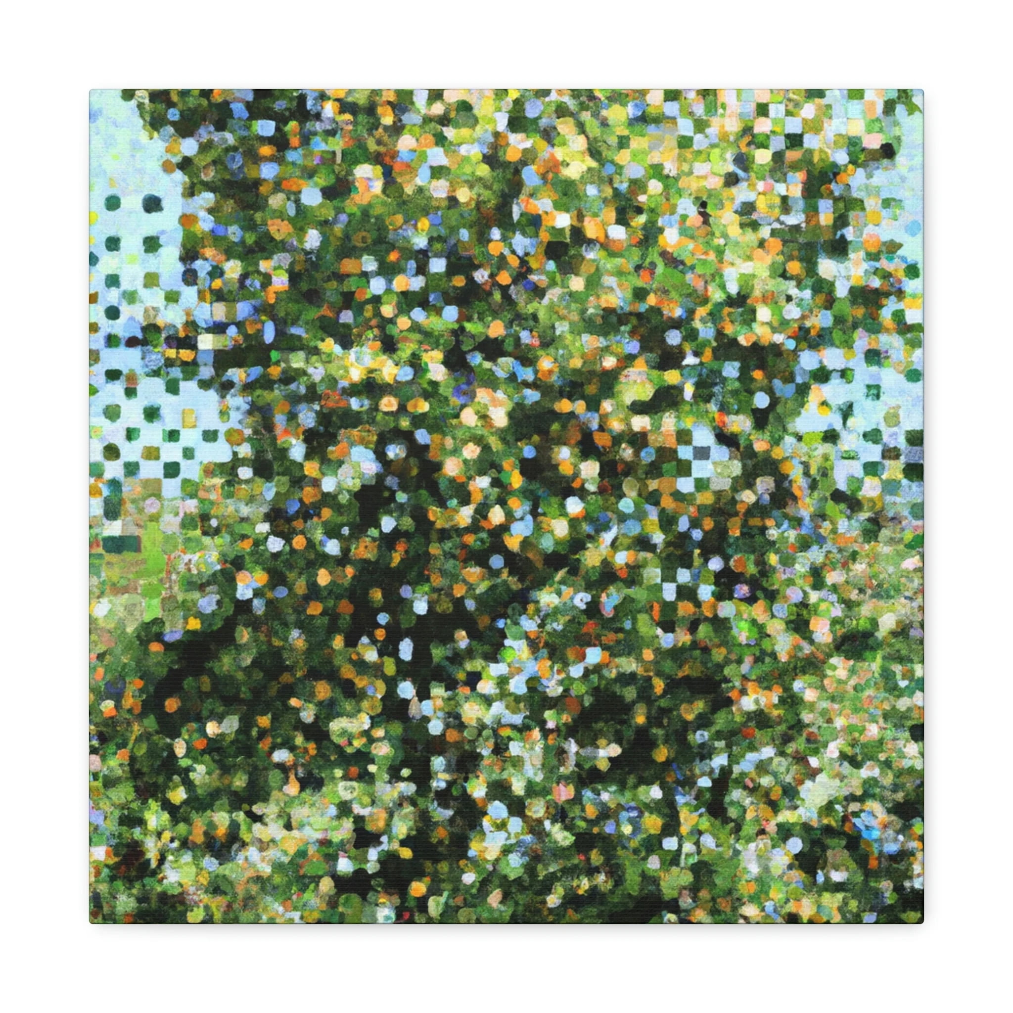 Apple Tree Pointillism Scene - Canvas - Walmart.com