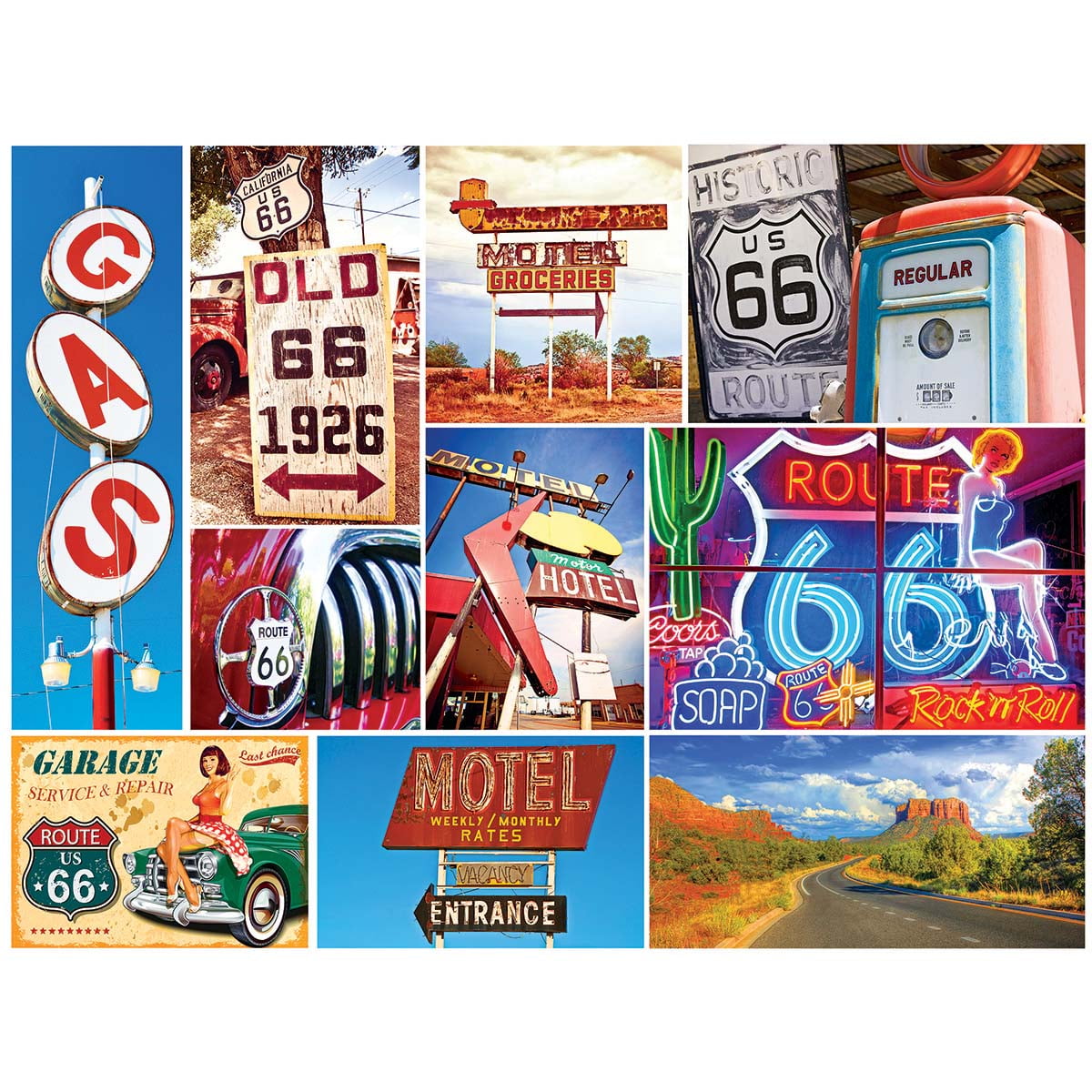 LaFayette Puzzle Factory™ Route 66 Collage Jigsaw Puzzle - Walmart.com
