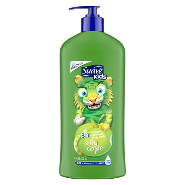 Suave Kids Silly Apple 3-in-1 Shampoo, Conditioner, & Body Wash, 18 Fl ...