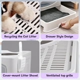 Extra Large Enclosed Litter Pan with Lid, Jumbo XL Tray for Cats ...