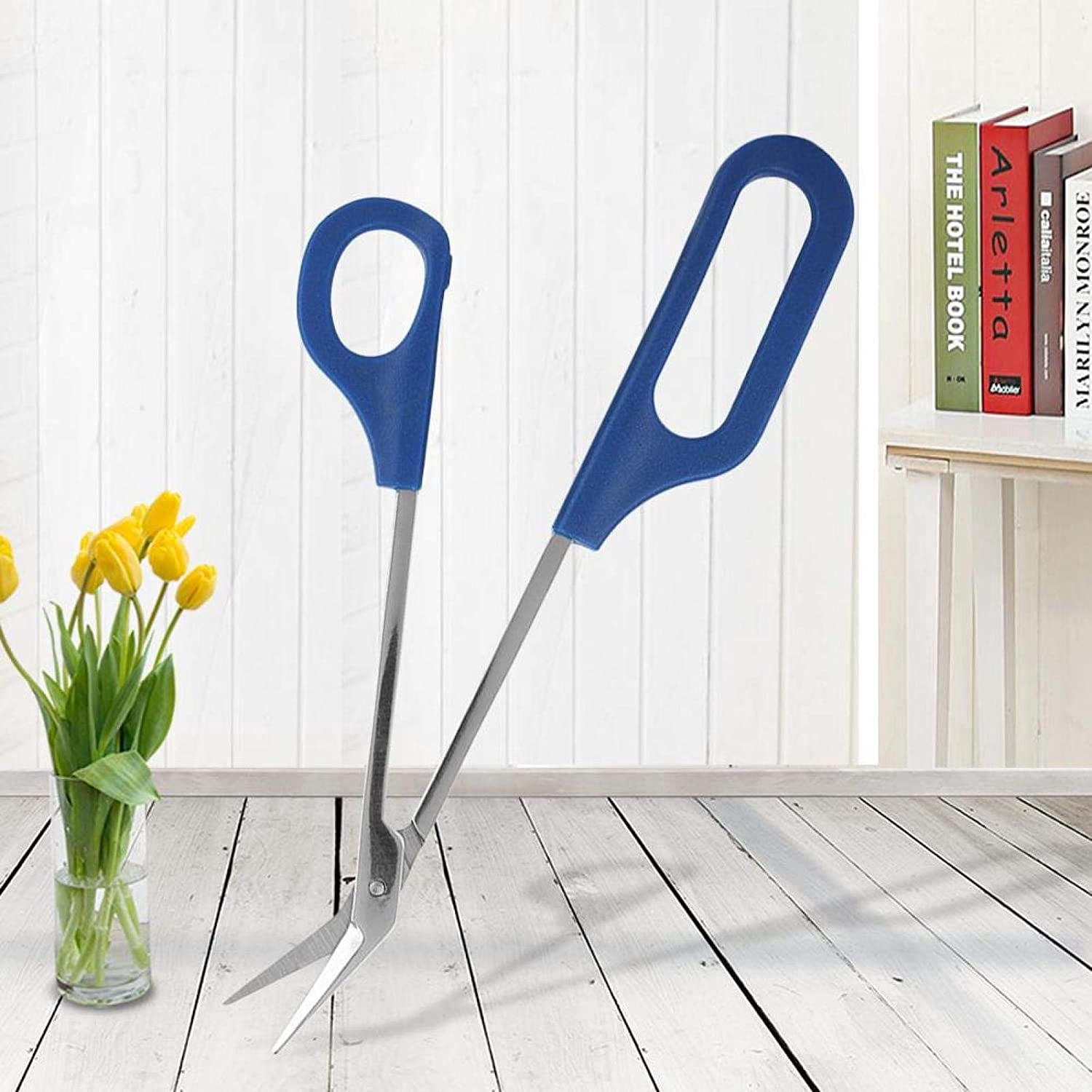 Buy 2Pcs Long Handled Toenail Scissors Clippers Natural Long Handled ...