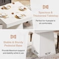 Delilah Modern White Wood 31.5 in. Pedestal Square Kitchen Dining Table ...