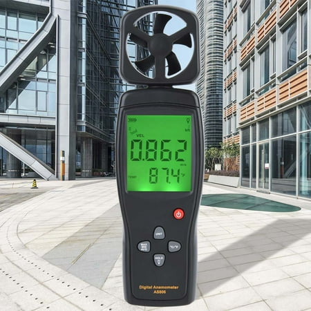 Digital Anemometer, Portable Wind Speed Gauge, LCD Backlight Outdoor ...