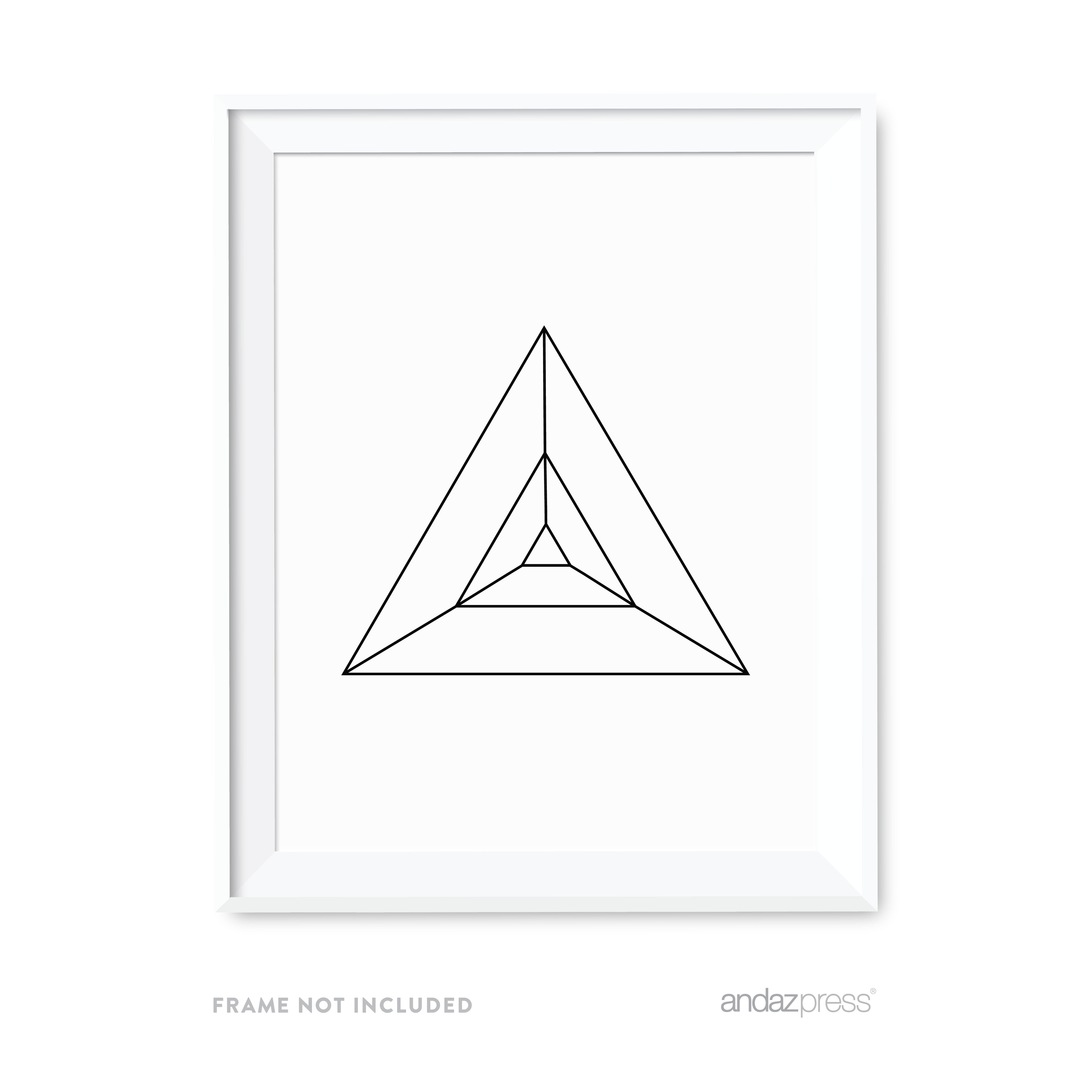 Triangle Geometric Shapes Origami Wall Art Black White Minimalist Print ...
