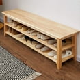 "TinyTimes Wooden 47.5"" Shoe Bench, 3-Tier Heavy Duty Storage Rack ...