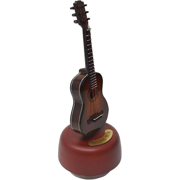 Caja de música giratoria para guitarra, caja de música de madera con ...