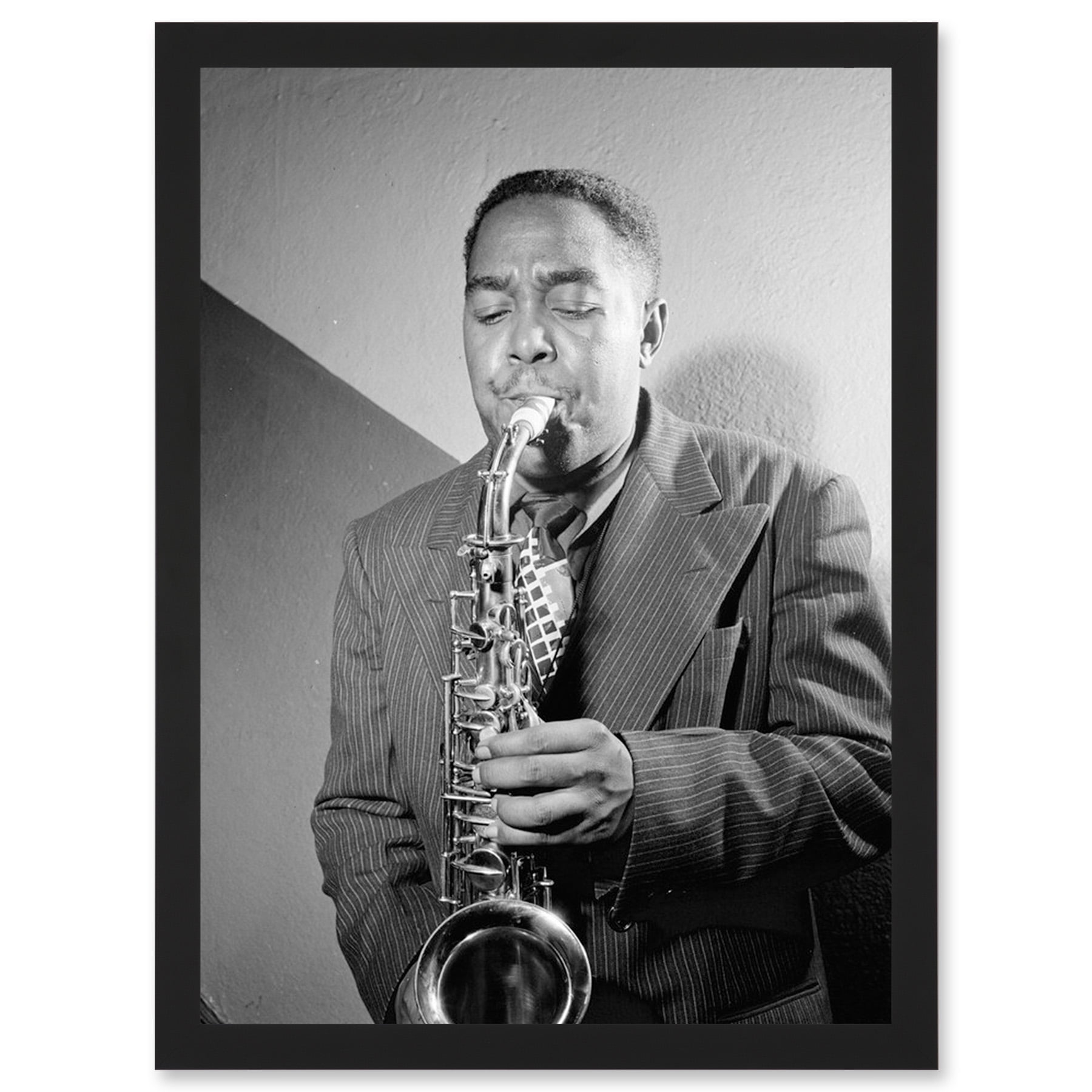 Sax Jazz Legend Bird Charlie Parker Black & White A4 Artwork Framed ...