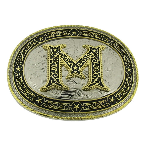 Initial M Belt Buckle Multiple Style Texas US Rodeo Western Letter M ...