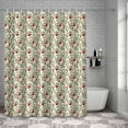 Bathroom Shower Curtain Watercolor Berry Floral Leaves Waterproof ...