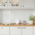 VEELIKE White Hexagon Peel and Stick Backsplash Tiles for Kitchen Waterproof 6 Sheets 12''x12 ...