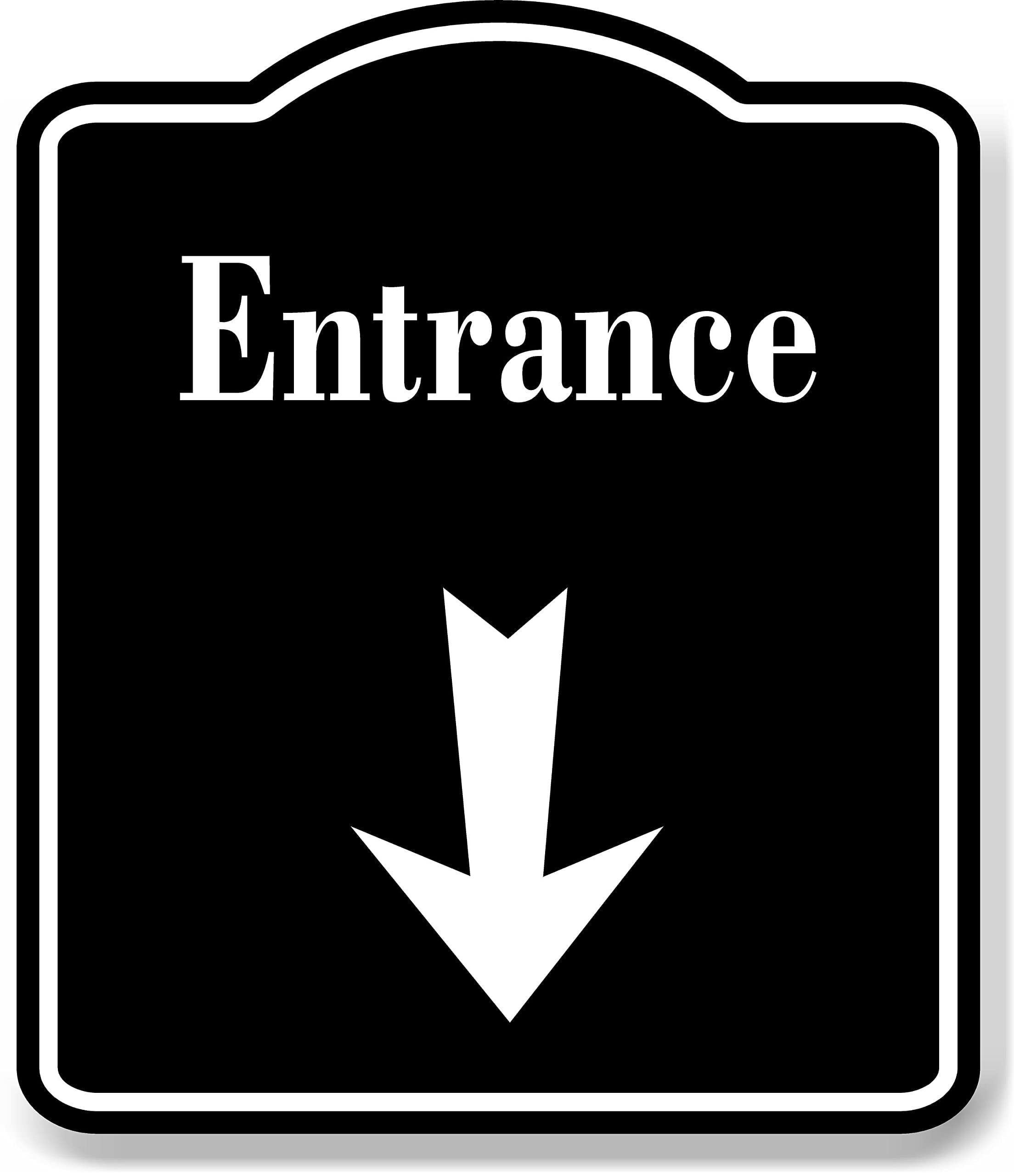 Entrance Down Arrow BLACK Aluminum Composite Sign - Walmart.com