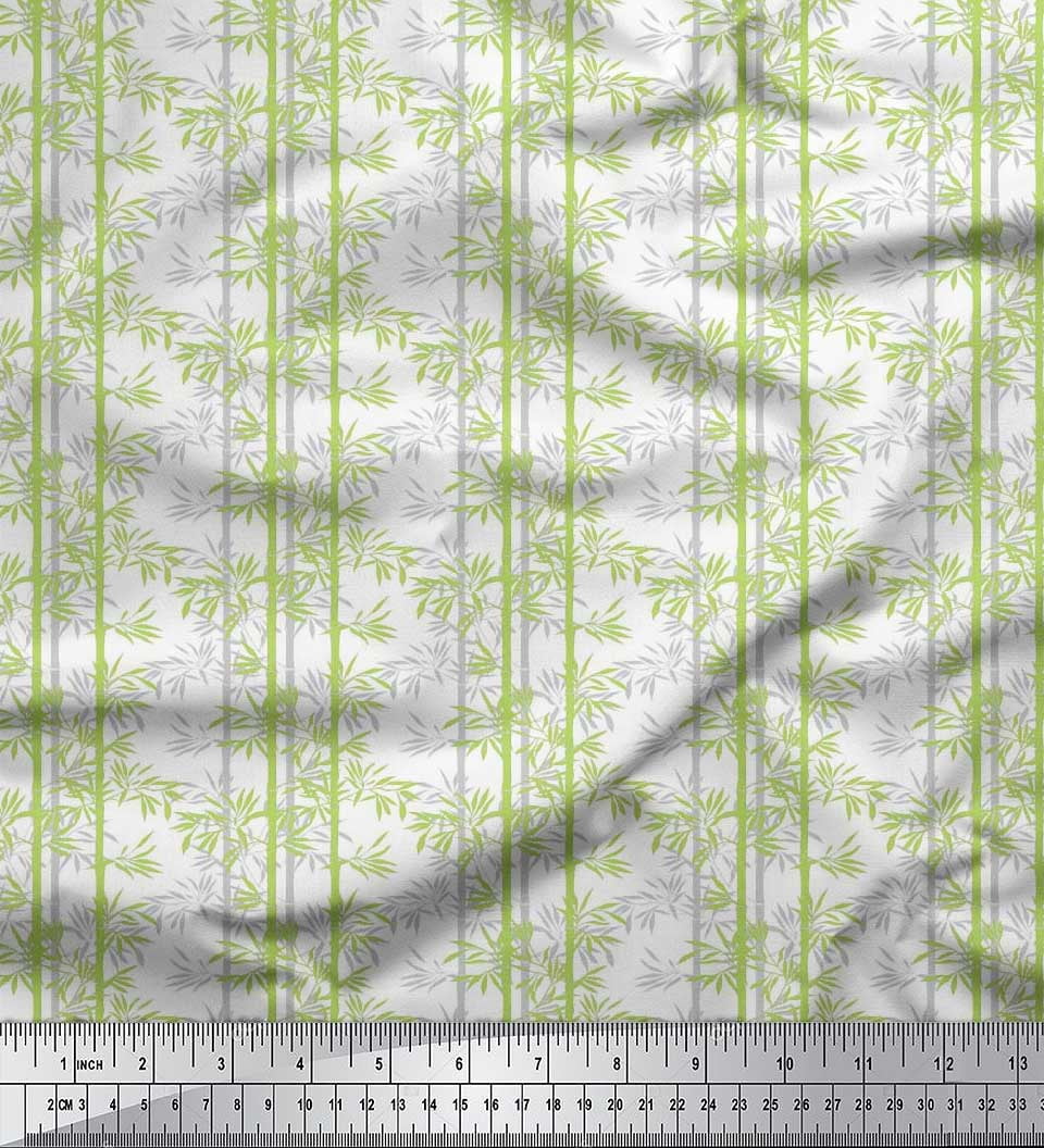Soimoi Velvet Fabric Bamboo Tree Print Fabric by The Yard 58 Inch Wide ...