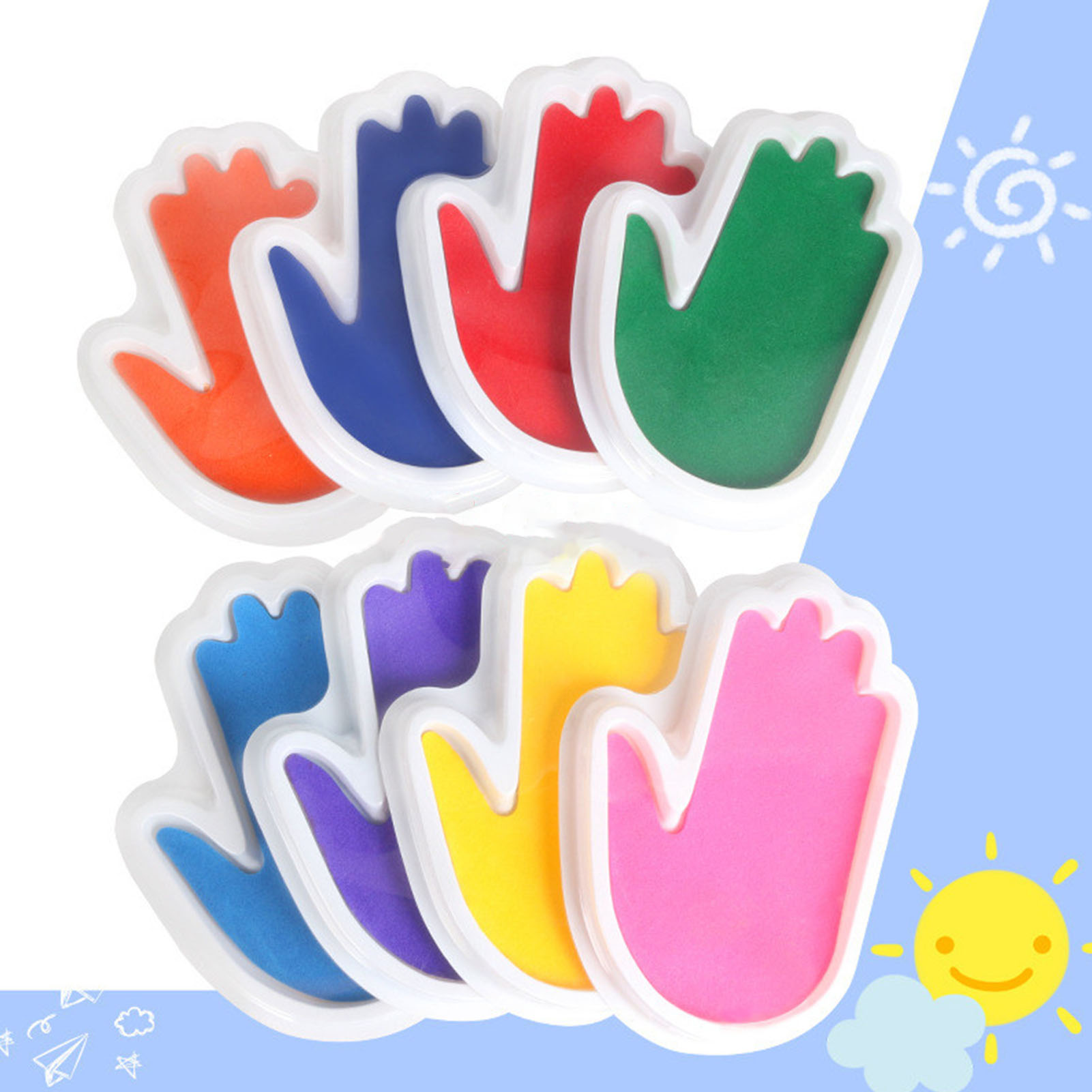 Hesroicy Ink Pad Palm Shape Washable Decorative DIY Healthy Kids Hands ...