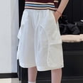 Ashirexll Shorts for Girls Casual Summer Solid Color Elastic Waist ...