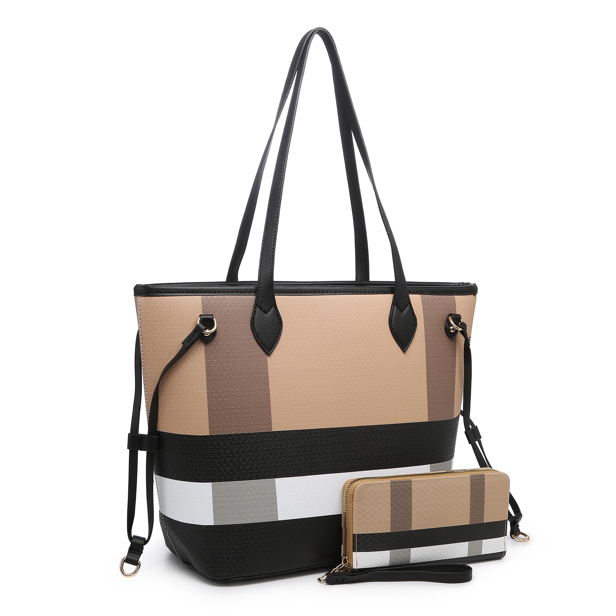 XB Womens Tote Shoulder Bag with Wallet Faux Leather Satchel Handbags 2 ...