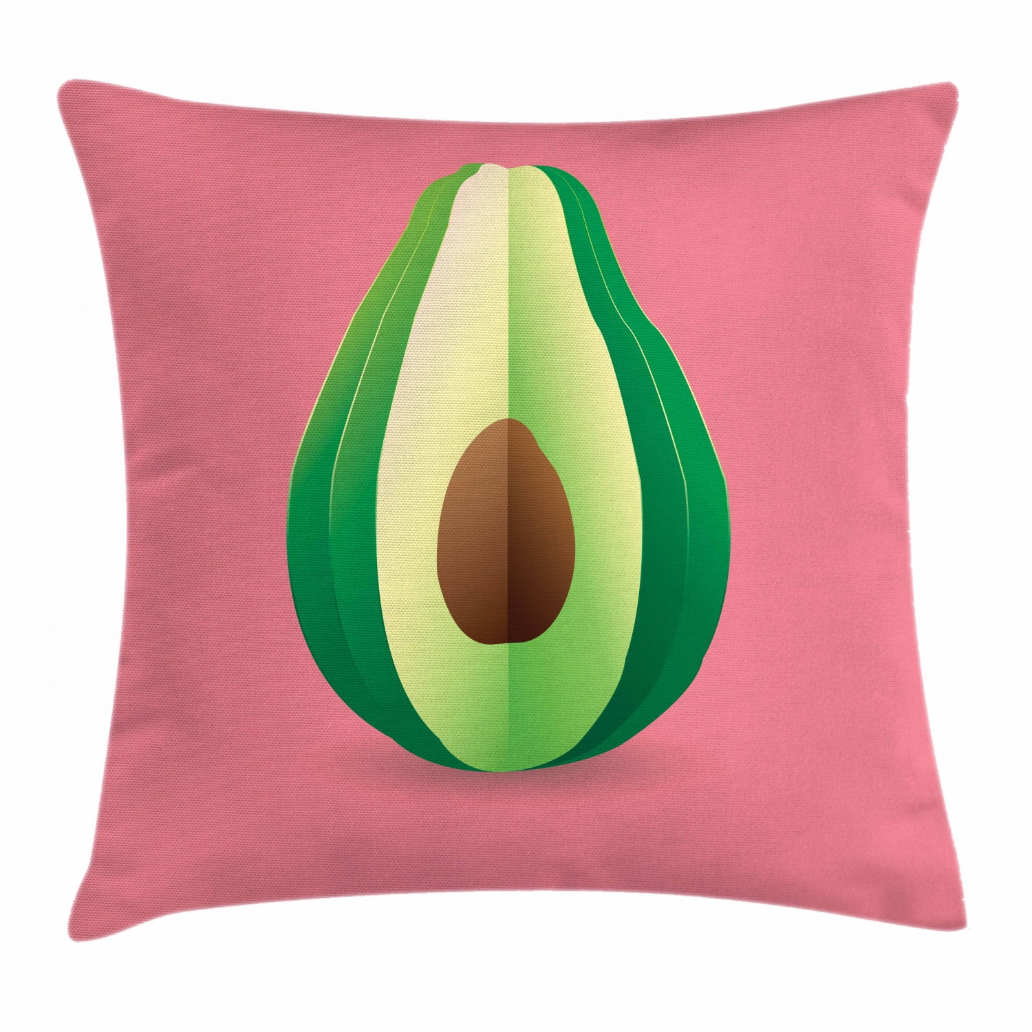 Avocado Throw Pillow Cushion Cover, Cut Out Slice of Fresh and Healthy ...