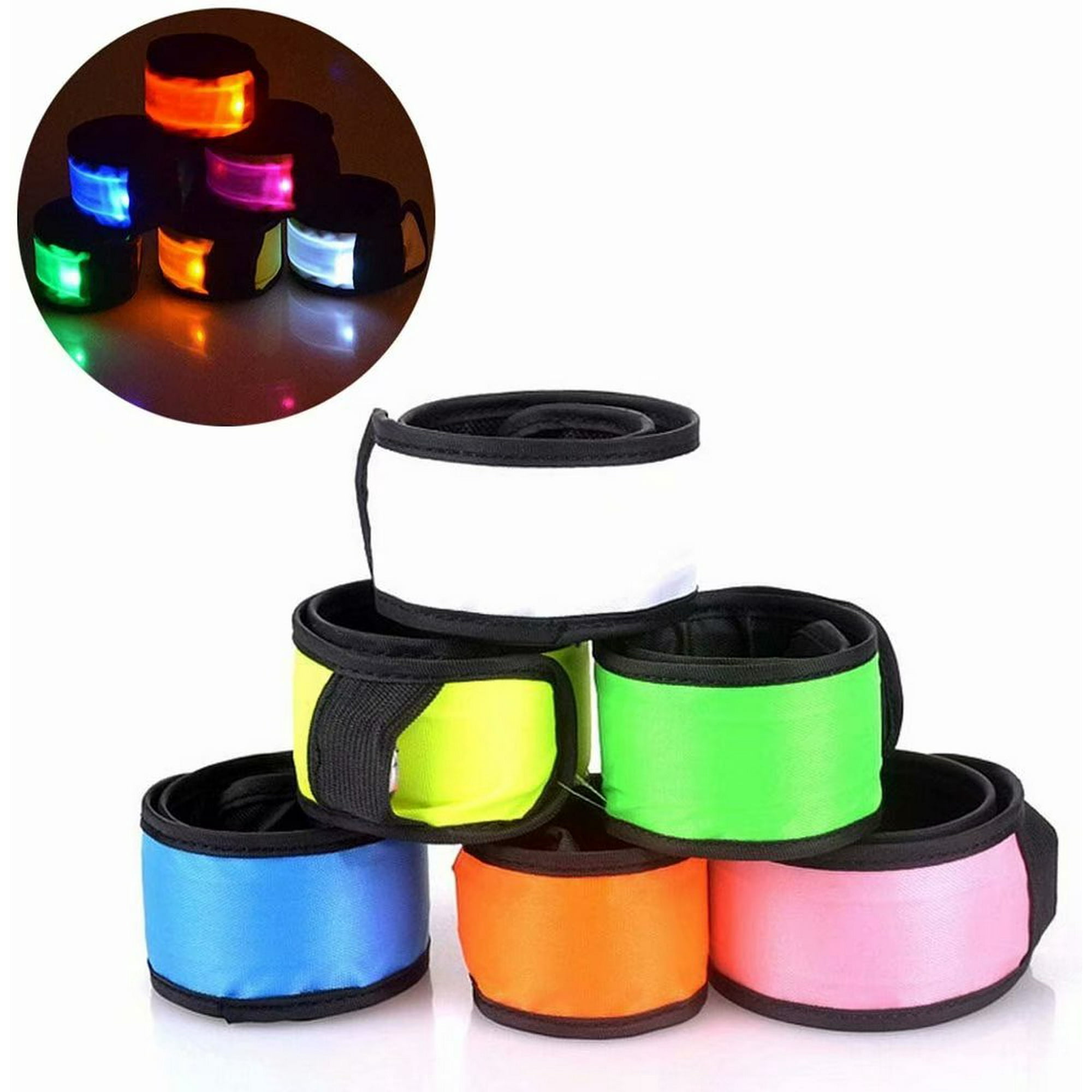 Click here for Damaie Pack Of 6 Led Light Up Band Slap Bracelets... prices