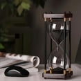 60-Minute Wooden Frame Glass Hourglass Timer, Vintage Decor Timer for ...