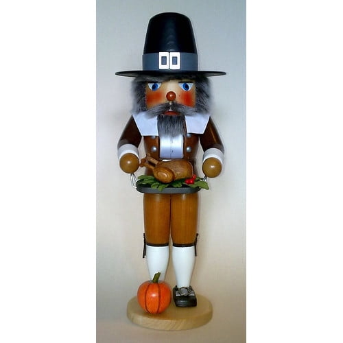 Pilgrim Man with Turkey German Wood Thanksgiving Day Nutcracker ...