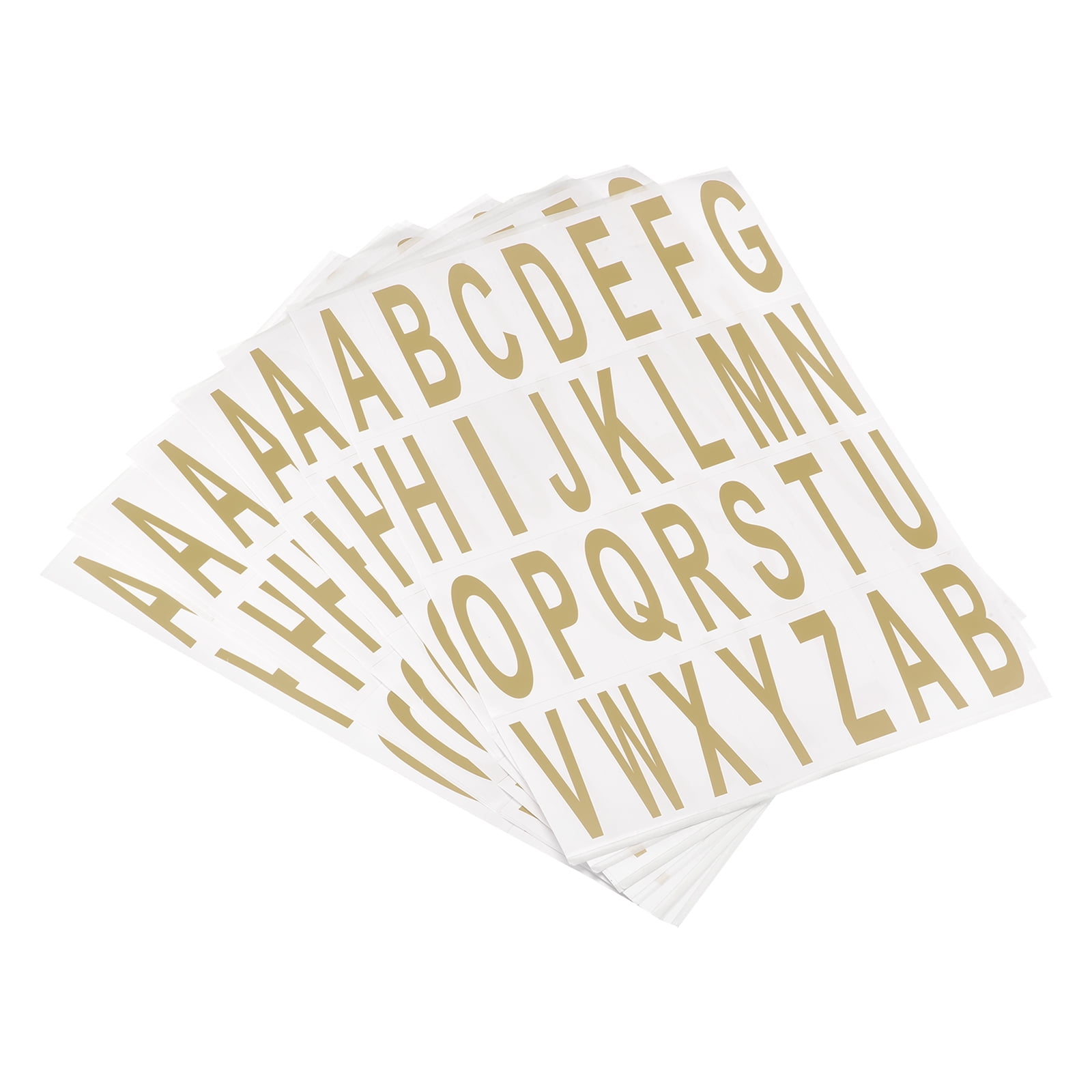 Letters Stickers Gold Tone Alphabet Sticky Letter Label PVC Vinyl for ...
