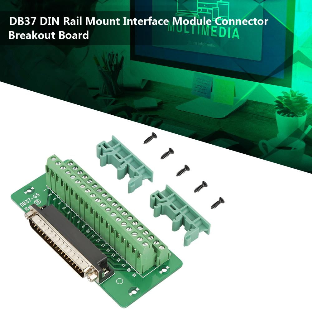 OTVIAP DB37 DIN Rail Mount Interface Module Male / Female Connector ...