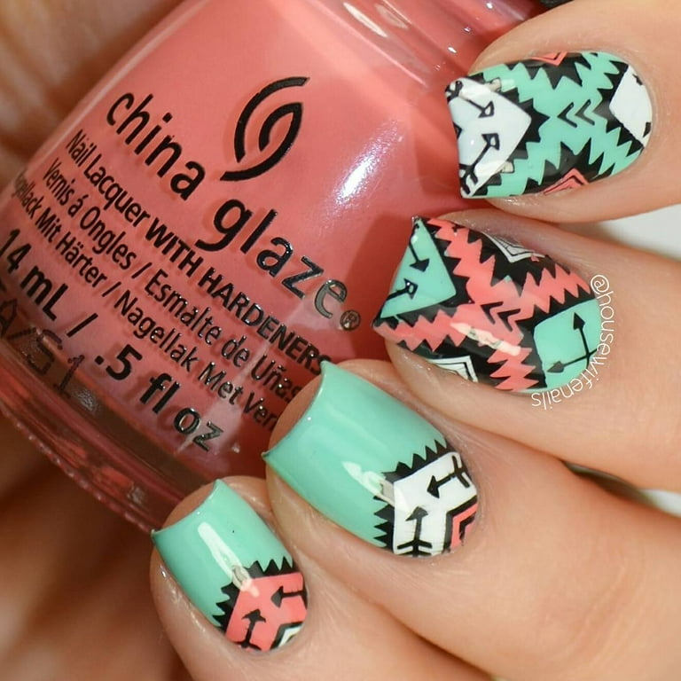 Aztec Toe Nail Design