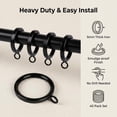 40 Pack 1.25 Inch Inner Diameter Half-Round Black Curtain Rings - Heavy ...