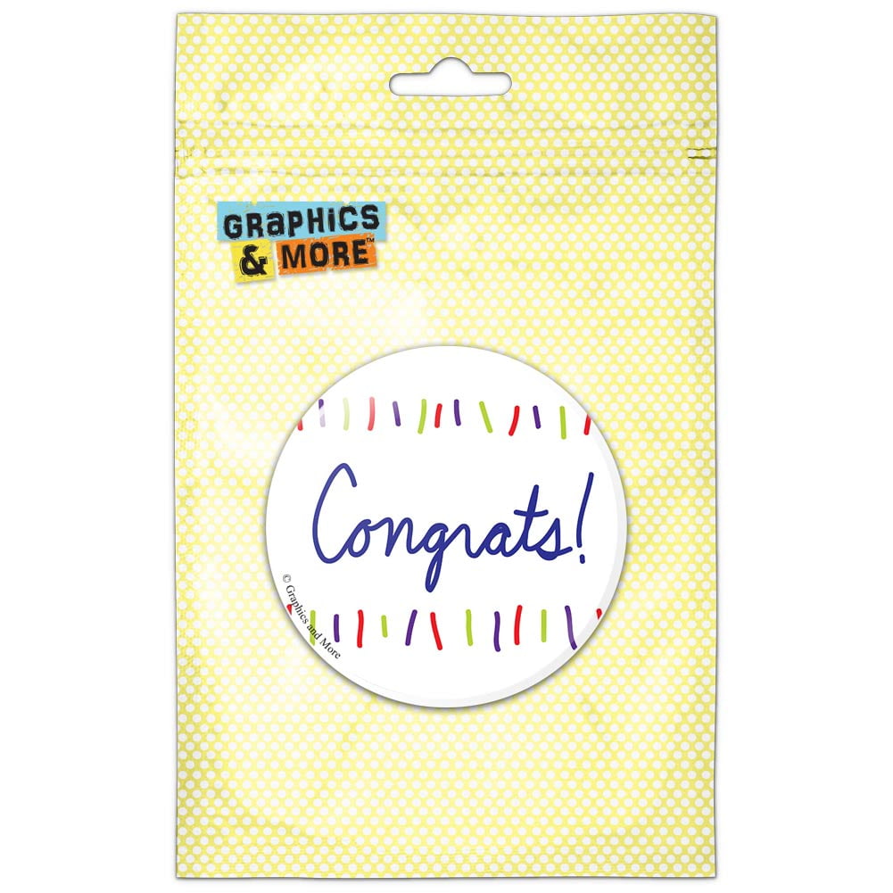 Congrats! Congratulations Colorful Pinback Button Pin Badge - Walmart.com