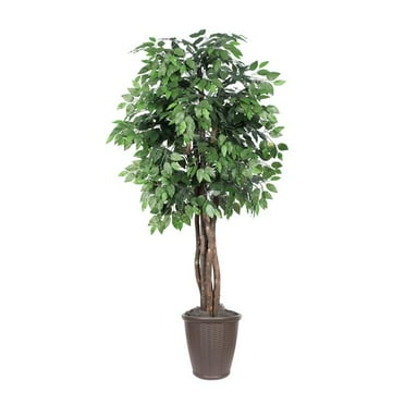 20" Artificial Flocked Pine Tree in Decorative Faux Paper Pot - Walmart.com