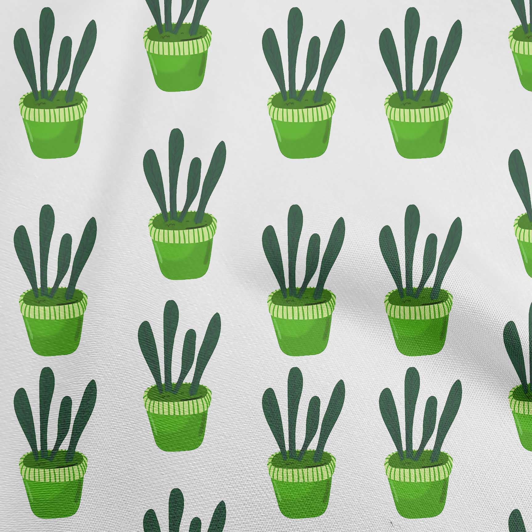 oneOone Silk Tabby Light Green Fabric Cactus Fabric For Sewing Printed ...