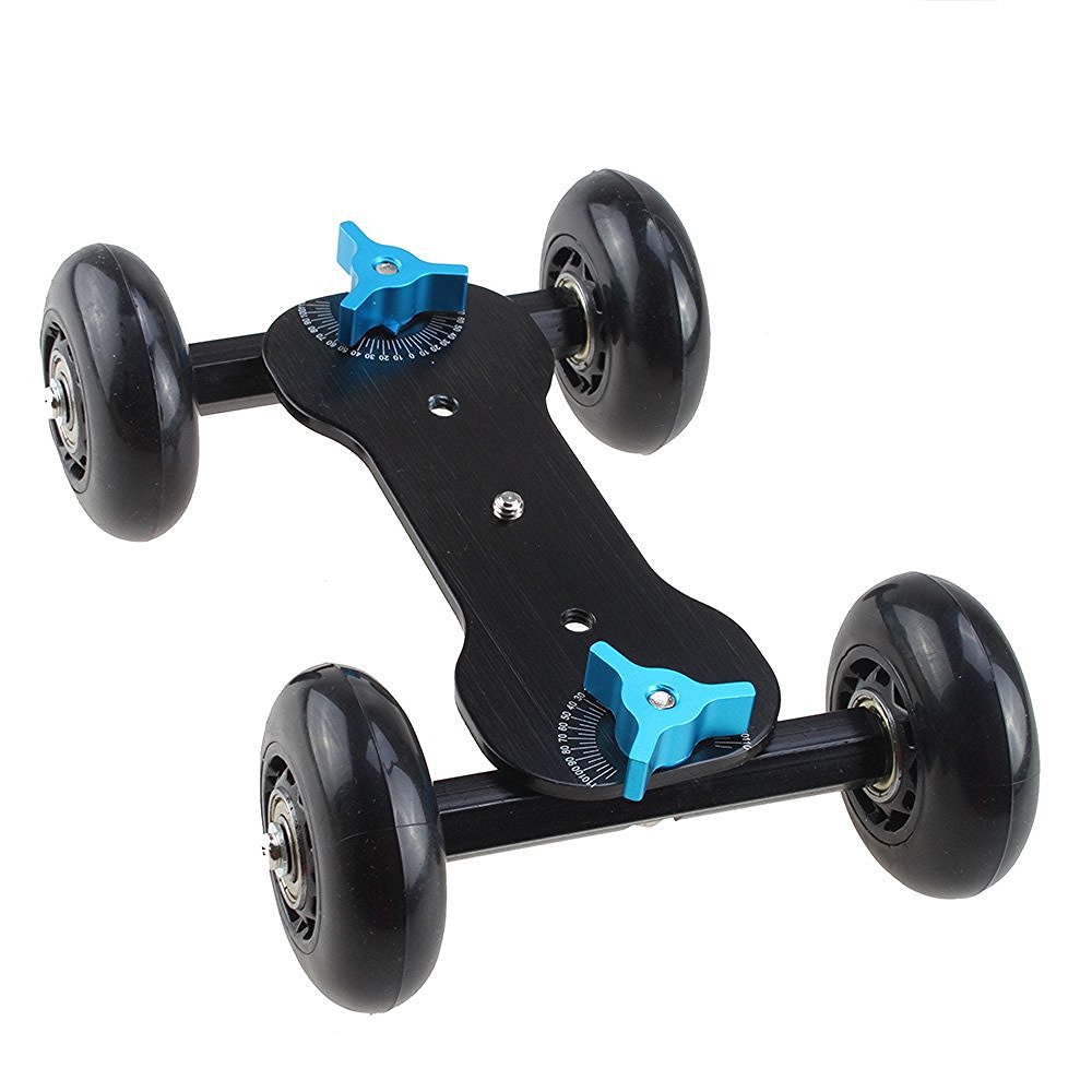 wadeo 4 Wheel Tabletop Mobile Rolling Slider Dolly Car Skater Video ...