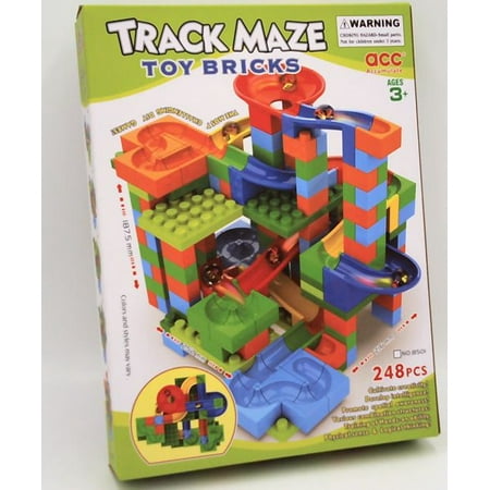 HAMMOND TOYS 328 Pc Track Maze Brick Toy Roller Coaster Ball Roll Toy ...