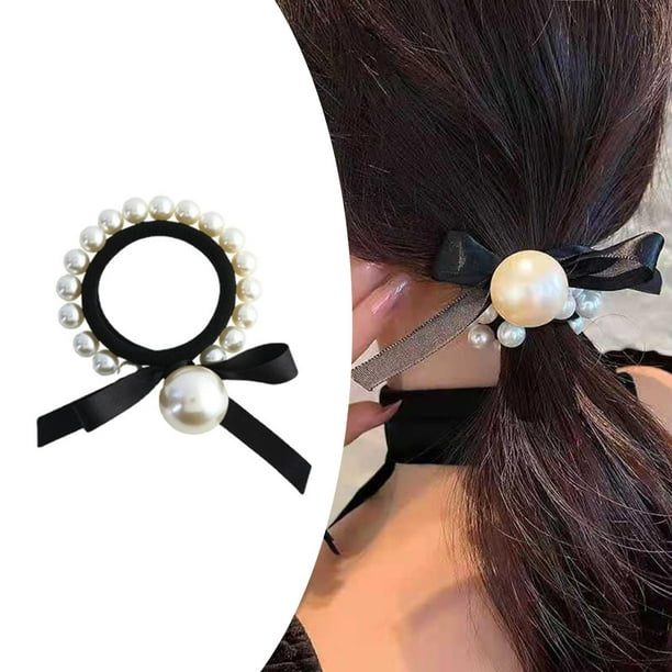 Cute Hair bowknot elasticos para el cabello cola hold small pearl Hair ties accesorios para el cabello knot