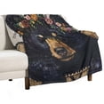 Chilfamy Floral Crown Dark Background Soft Flannel Throw Blanket ...
