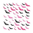 48PCS 3D Halloween Bat Wall Stickers, Pink & Black Bats in Assorted ...